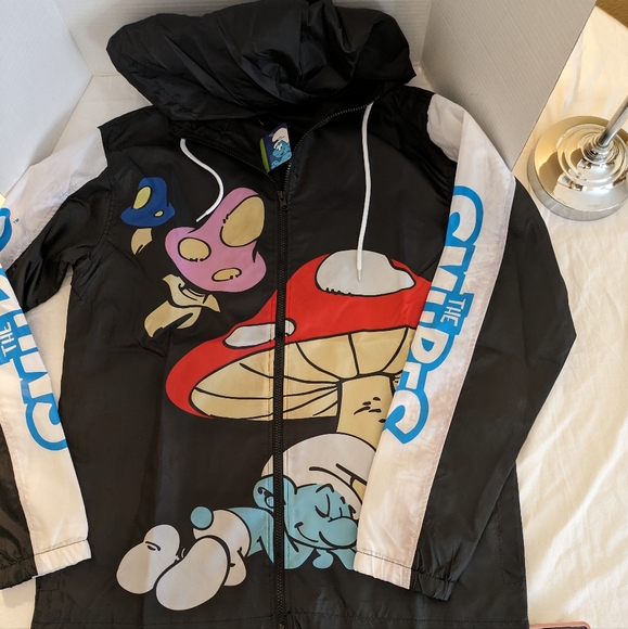 Jackets & Coats | New Smurfs Windbreaker Black Sz M | Poshmark